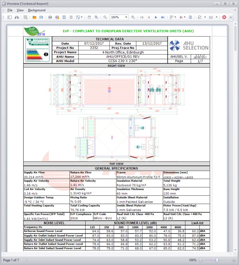 technical report – AHU Selection